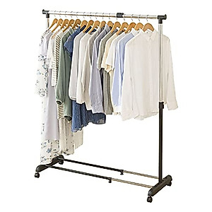 Doshisha SSHS-90BK Hanger Rack, Vertical and Horizontal Expanding, Single, Black, Width 35.8 - 48.8 x Depth 17.5 x Height 35.4 - 61.6 inches (91 - 124 x 44.5 x 90 - 156 cm)