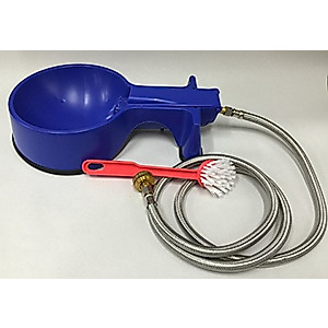 The Easy-Clean Auto-Fill Water Bowl with (5-Foot) Long Stainless Steel Hose, 32 ounces,Blue