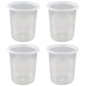 Xyskin Small Bathroom Trash Can 4 Gallon Wastebasket Recycling Bin, Garbage Container Bin (4 Pack, Clear)