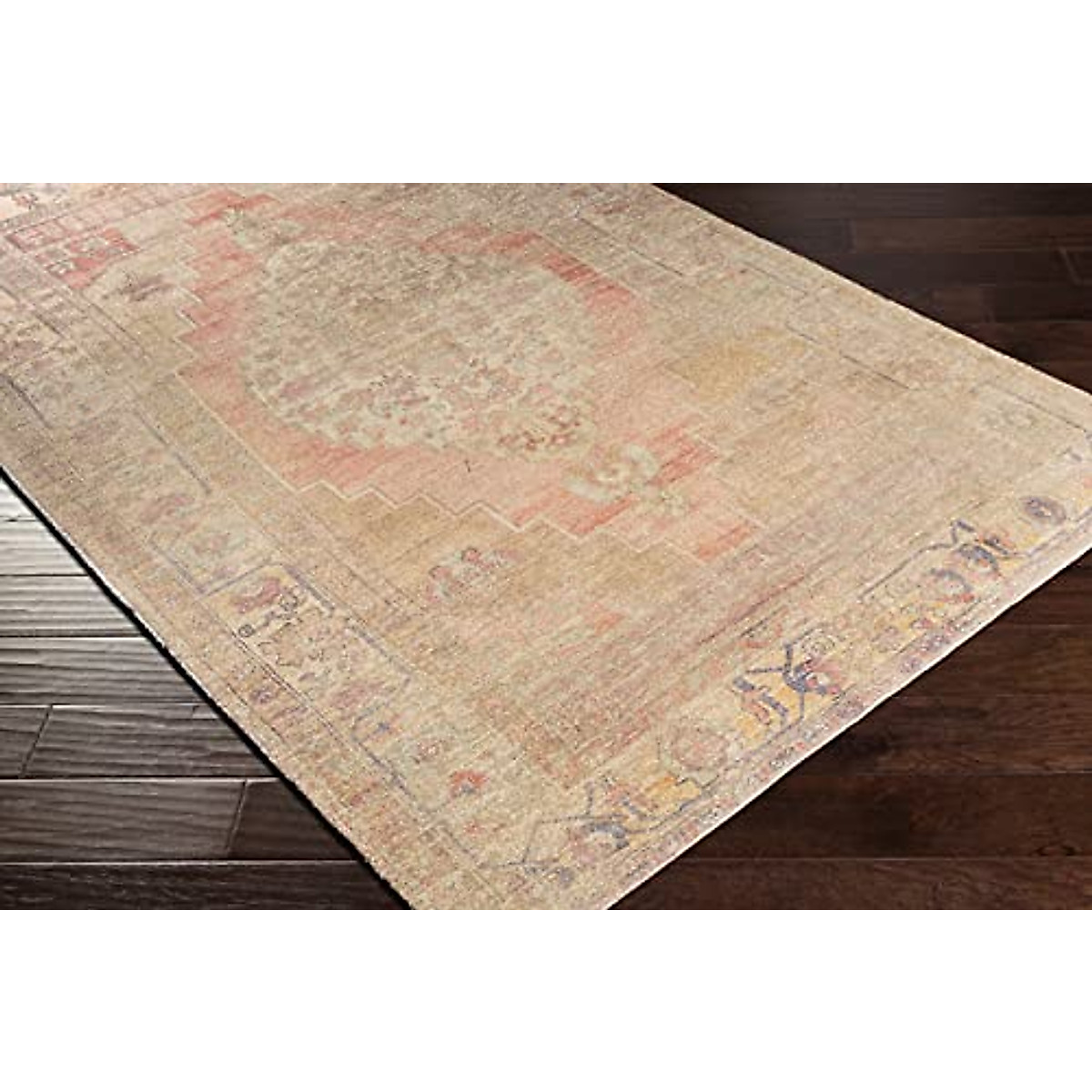 Hauteloom Holliday Living Room, Bedroom Area Rug - Traditional - Blue, Beige, Orange - 5' x 7'6"