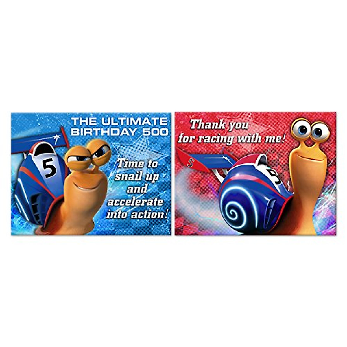 Turbo The Movie Birthday Party Supplies Decoration Bundle for 16 Includes Plates, Napkins, Invitations with Thank You Notes, Loot Bags