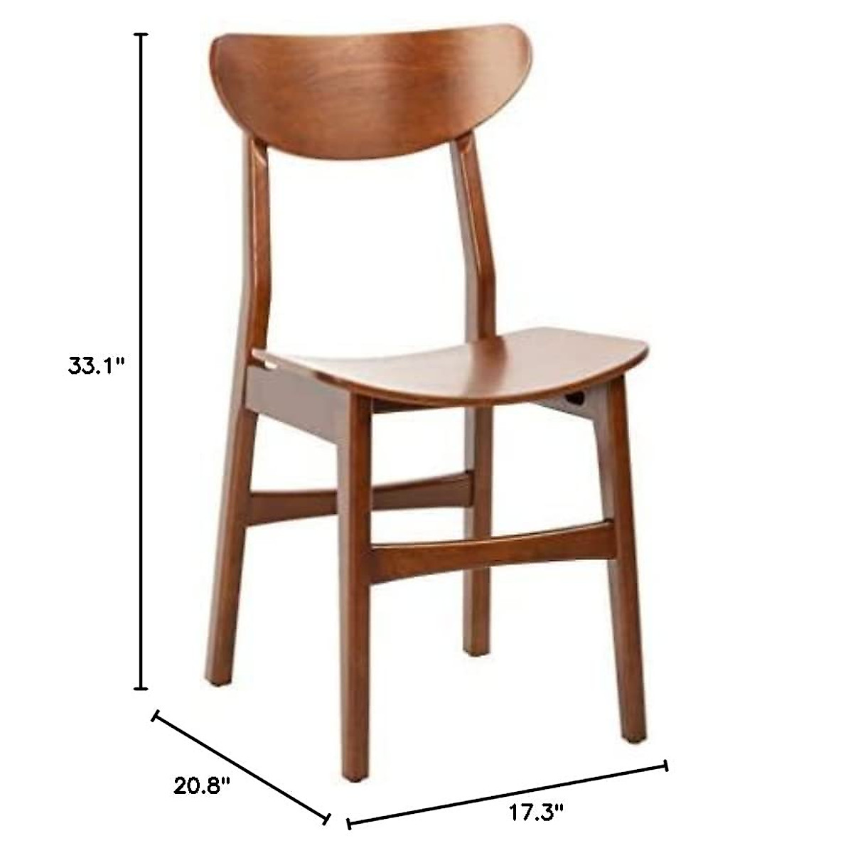 Safavieh Home Lucca Retro Walnut Dining Chair, Set of 2