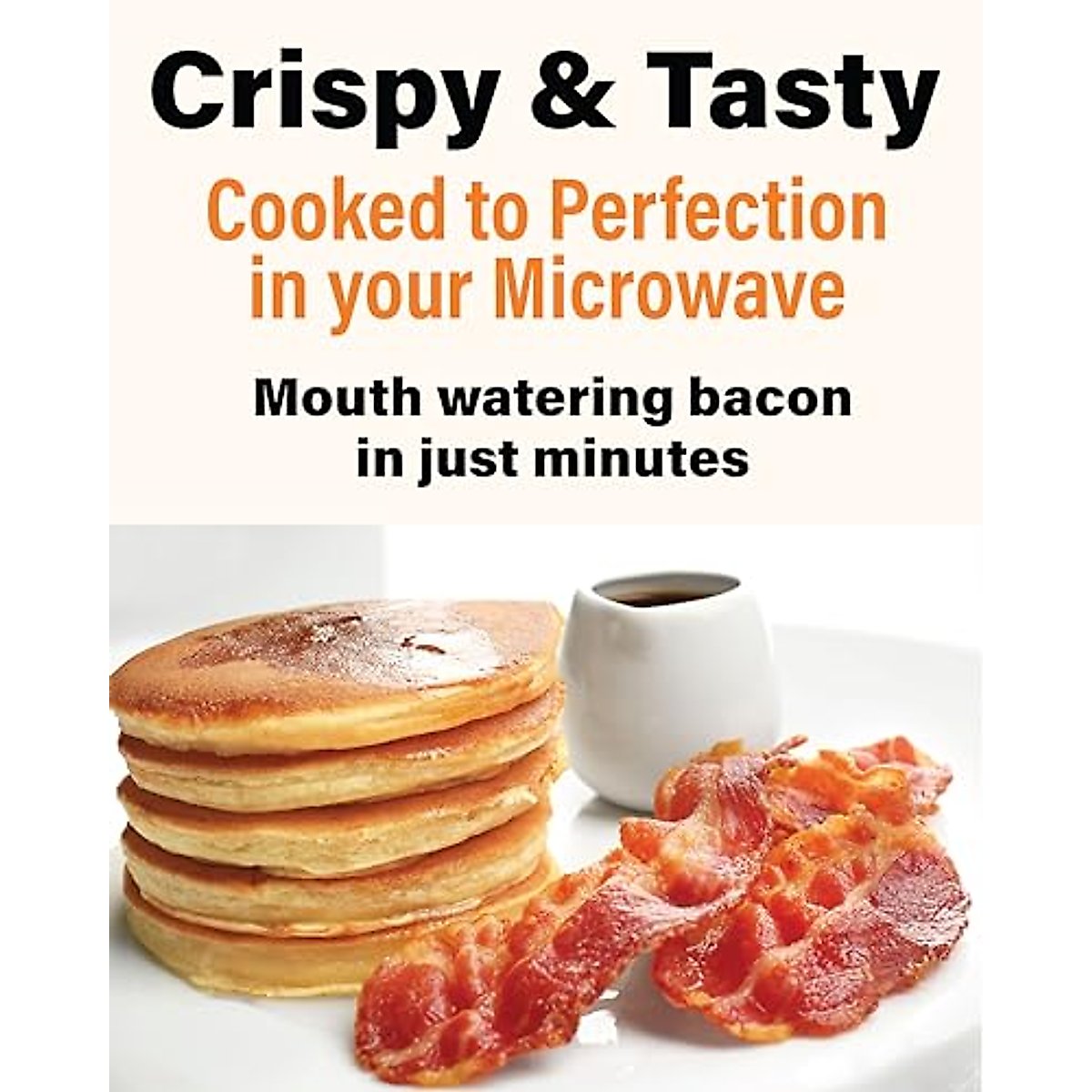 Emson Bacon Wave TRTAZ11A, Microwave Bacon Cooker, New, 9.96" x 8.03" x 0.37" (Length x Width x Height), White