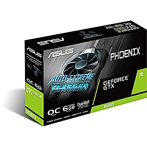 ASUS Graphics Card - GeForce GTX 1660, Super OC Edition Phoenix, 6GB GDDR6