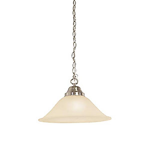 Design House 517565 Millbridge Traditional 1-Light Indoor Hanging Swag Light with Alabaster Glass Shade for Living Dining Room Bar Area, Satin Nickel Finish