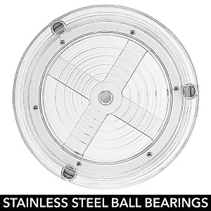 mDesign Spinning 3-Tier Lazy Susan 360 Rotating Makeup Organizer Storage Tower - Beauty Cosmetic Organization Caddy for Bathroom Vanity, Countertop, Makeup Table - Ligne Collection - Clear