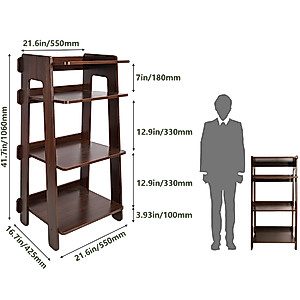 ikare Record Player Stand, Turntable Stand Display Sofa Side Phonograph Table 4 Tier Vinyl Cabinets Table with Metal Legs,Media Storage Vinyl Holder Display Shelf for Living Room Bedroom Home Office