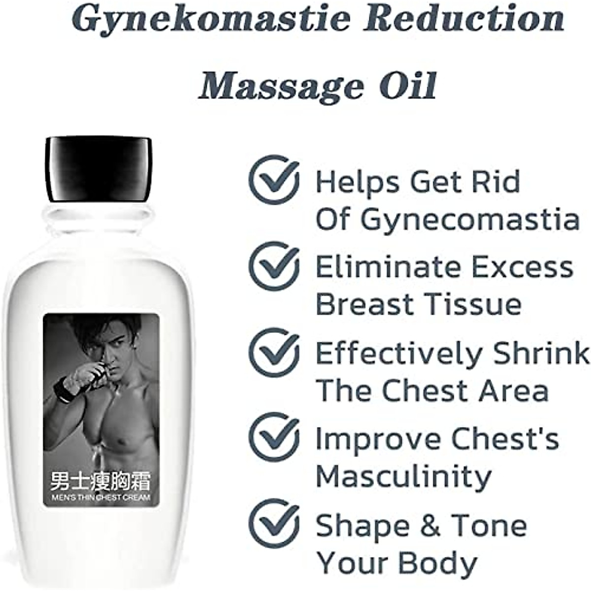 100ml Gynecomastia Tightening Cream,Gynekomastie Reduction Massage Oil,Gynecomastia Tightening Cream,Chest Reduction Massage Oil,Breast Reduction and Tightening Cream (2pcs)