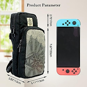 PERFECTSIGHT Travel Bag for Nintendo Switch/Lite/OLED, Cute Crossbody Shoulder Bag for Tears of The Kingdom, Portable Sling Backpack Game Carrying Case for NS Console Dock Joycon Accessories, Yellow