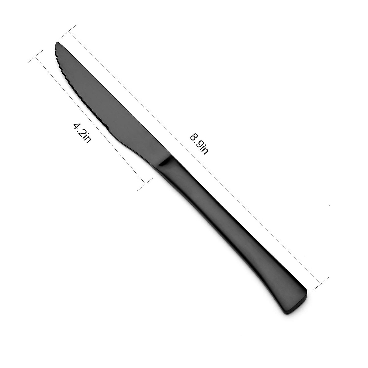 sharecook SHARECOKK Steak Knives Set of 4 - Stainless Steel Serrated Steak Knives, Kitchen Steak Knife Set, Dishwasher Safe