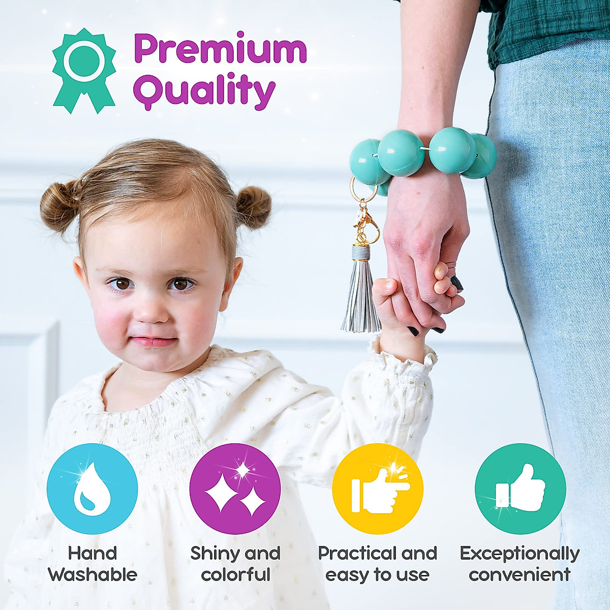 TOTES BABIES Boogie Bracelet – Easily Accessible Always at Hand Storage Bracelet for Moms on the Go (Pink)