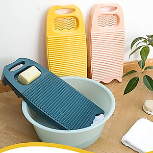 Cansybil Non-Slip Laundry Washing Board, Household Washboard, Hand Wash Board, Manual Wash Clothes Laundry Pad Scrubbing Board for Household(15.7x8.07x1.06inches) (E-Light Blue)