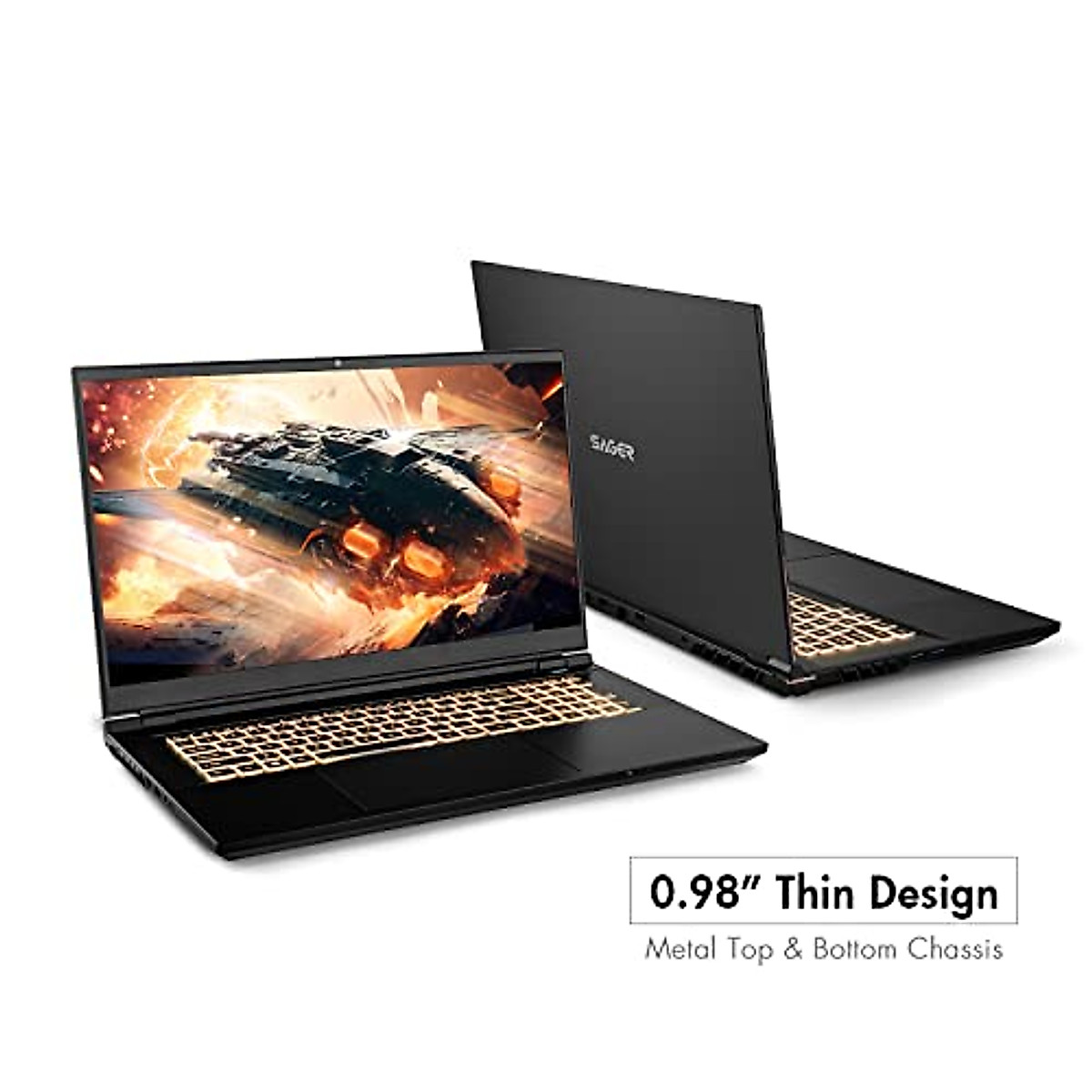 Sager 2023 NP8875D Gaming Laptop, 17.3 Inch UHD 144Hz 100% DCI-P3 G-Sync, Intel i9-13900HX, RTX 4060 8GB, 32GB RAM, 2TB Gen4 NVMe SSD, Win 11