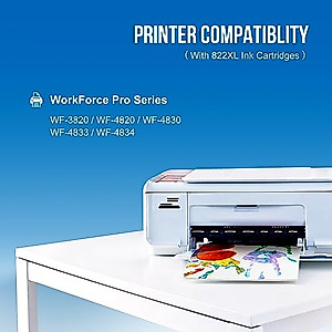 822xl Black Remanufactured Replacement for Epson 822XL 822 XL T822 T822XL Ink Cartridges Black for Workforce Pro WF-4830 WF-4820 WF-3820 WF-4833 WF-4834 Printer (2 Black)
