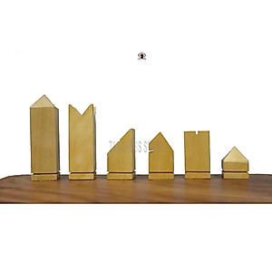 TAJ CHESS STORE Combo Wooden Chess Set- Modern Pyramid Style Wooden Chess Set Pieces Only With 12 Solid Inlaid Roll Up Ebony Wood Chess Board