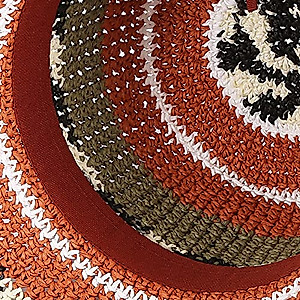 Handmade Crochet Bucket Hat Colorful Beanie Hat Wide Brim Fisherman Cap for Outdoor Summer Camping Climbing Hiking Multicoloured