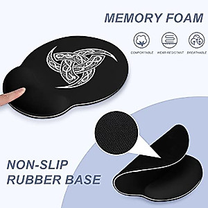 SEPTYK Norse Viking Goddess Wiccan Pattern Ergonomic Mouse Pad with Wrist Support Rest Gel Non-Slip Rubber Base Mousepad for Computer Laptop Home Office Gaming Pain Relief
