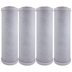 American Water Solutions 4-Pack Replacement GE GXWH04F Activated Carbon Block Filter - Universal 10 inch Filter for GE HOUSEHOLD PRE-FILTRATION SYSTEM