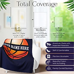Personalized Basketball Blanket | Soft & Warm Athlete Throw Blanket | Custom Blanket for Kids, Adults | Personalized Blanket for Couch, Sofa, Bedding | Gift for Birthday & Christmas (Fleece – 50x60)