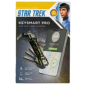 KeySmart Pro - Key Holder w Tile Smart Technology Bluetooth Tracker - w Bottle Opener (up to 14 Keys, Star Trek The Original Series)