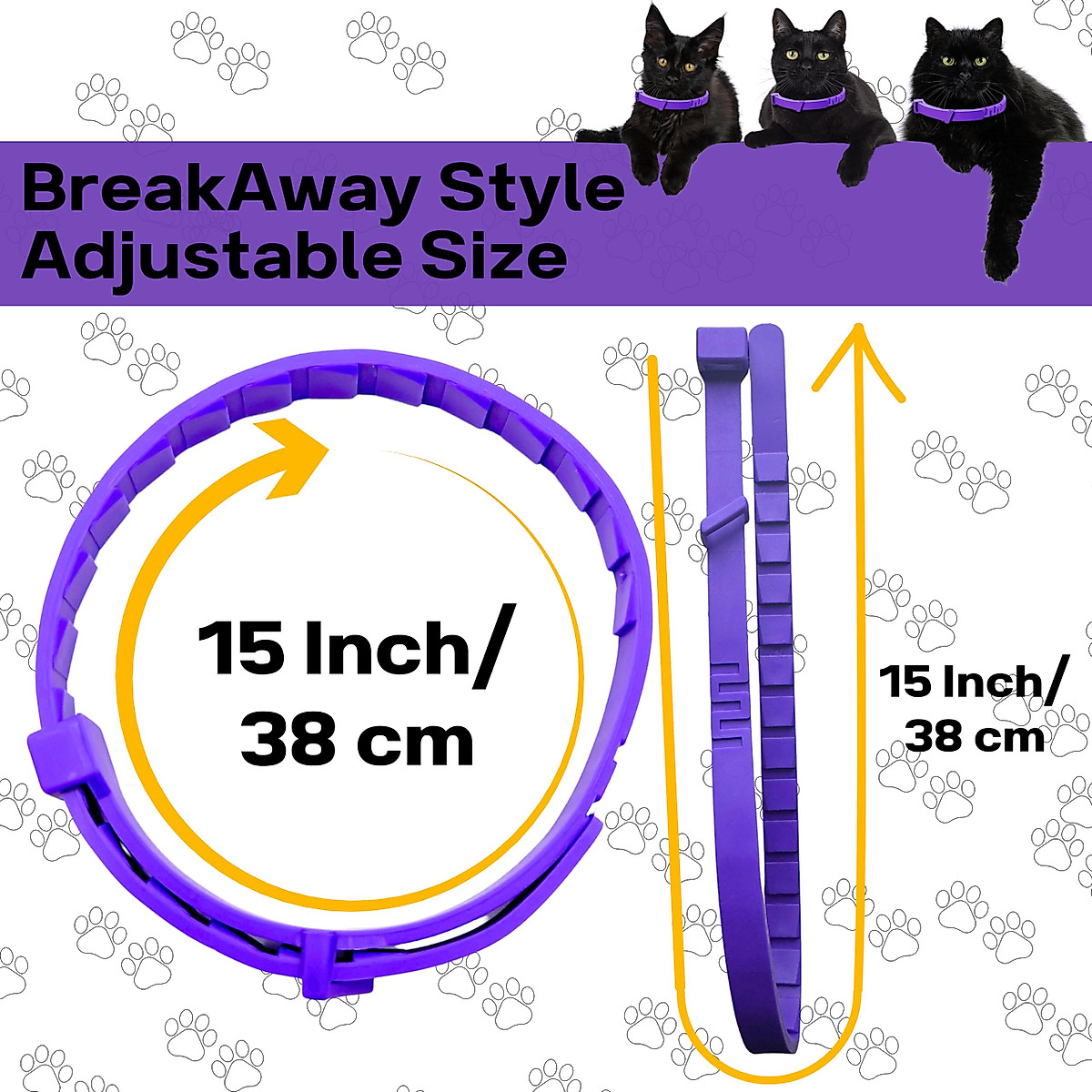 Confetti Sky Calming Collar for Cats [4 Pack] for All Cats Size and Breed | Adjustable & Breakaway Design | Cat Pheromone Collar for Stress and Anxiety Relief | Lasts up to 30 Days