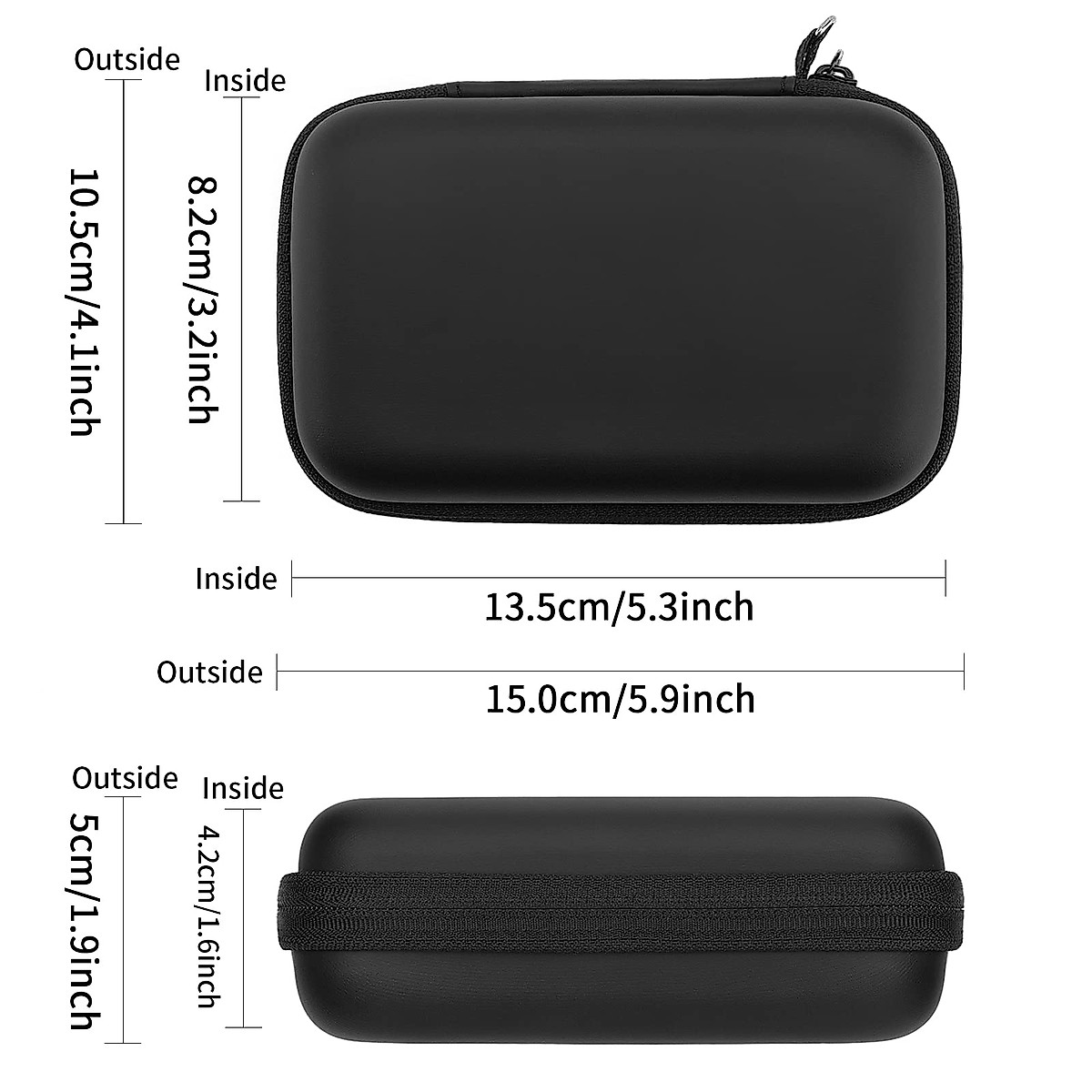 YINKE External Hard Drives HDD Carrying Case for Seagate/WD Elements/Toshiba Canvio Basics/WD My Passport, Portable Travel Case Protective Cover Storage Bag