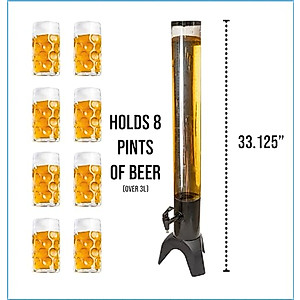 Celebratables Beer Tower 3L Beer Tower l Drinks Dispenser With Tap l Stackable Beer Tower l Space-Saving, and Customizable Beverage Dispenser l Ideal for parties, events, or gatherings
