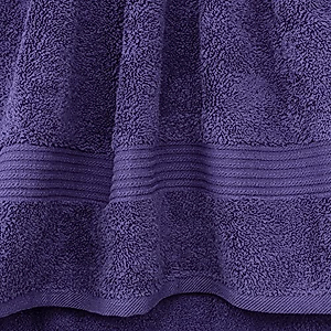 Cotton Paradise 6 Piece Towel Set, 100% Cotton Soft Absorbent Turkish Towels for Bathroom, 2 Bath Towels 2 Hand Towels 2 Washcloths, Purple Towel Set