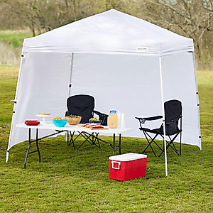 Caravan Canopy V-Series 12 x 12' Tent Sidewalls with V-Series 2 12 x 12' Pop-Up Tent Slanted Leg Instant Canopy & 4 6-Pound Cement Weight Plates