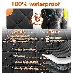 URPOWER Dog Car Seat Cover for Front Seat, 100% Waterproof Dog Seat Covers with Pocket Cars Seat Protector for Dog, Nonslip & Quilted Pet Seat Covers with Elastic Bottom for Cars, Trucks & SUVs