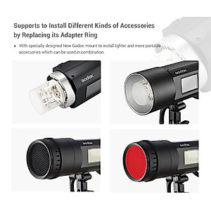 Godox AD400 Pro All-in-One Outdoor Flash, 400W 2.4G Wireless X System TTL Strobe Light, 1/8000 HSS Flash Monolight,390 Full Power Pops, 0.01-1s Recycle Time, 30w LED Modeling Lamp