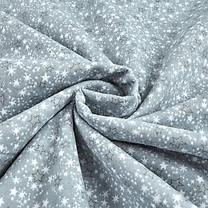 Comfy Flannel Stars Grey, Fabric by the Yard