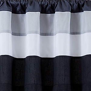 Lush Decor Triangle Home Fashions 19341 Iman Valance, White/Black, 18 x 84-inch