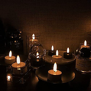 Actpe LED Tea Light Candles with Timer Flickering Flame, 12pcs Battery Operated Realistic Bright Unscented Tea Light Fake Candles for Romantic Wedding Home Xmas Decor Birthday Halloweens, Warm White