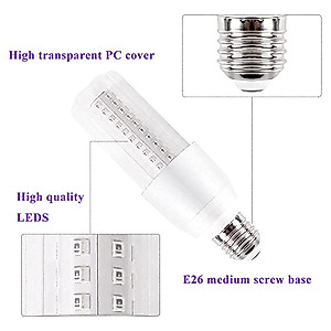 Kapata 15W LED UV Black Light Bulb Energy Saving UV Black Lights UVA Level 395-400nm, Glow in The Dark , 100W Black Fluorescent Light Equivalent E26 120V , 2- Pack