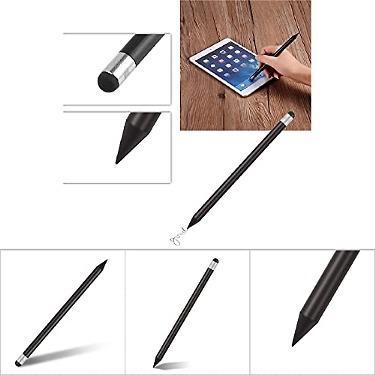 Replacement Capacitive Touch Screen Stylus Pen Pencil with High Sensitivity Touchscreen Soft Tip Pens Screens (Black)
