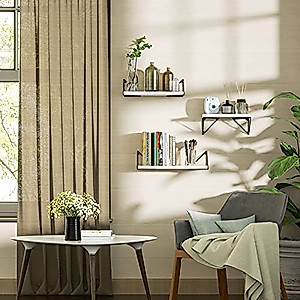 SRIWATANA U Shelves Wall Mounted Set of 3 and Large Floating Shelves Set of 3 （Contains 2 Items）