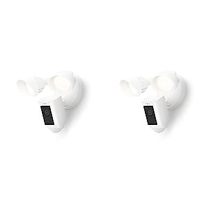 Ring Floodlight Cam Wired Plus with motion-activated 1080p HD video, White (2021 release) (Pack of 2)