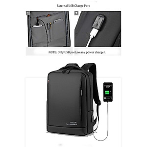 Slim Laptop Backpack Business Travel Durable Laptops Backpack with USB Charging Port College School Computer Bag for Women & Men Fits 15.6 Inch Laptop and Notebook Black