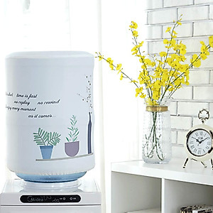 MiDube Water Dispenser Barrel Covers, Durable Fabric Bucket Decor, Reusable Furniture Standard Cover Protector for Home, Office and 5 Gallon Water Bottle (Chlorophytum)
