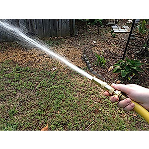 Hose Nozzle High Pressure for Car or Garden - Made in USA - Solid Brass - 2 Nozzle Set - Adjustable Water Sprayer from Spray to Jet - Heavy Duty - Fits Standard Hoses - with Gardening Secret E-Book