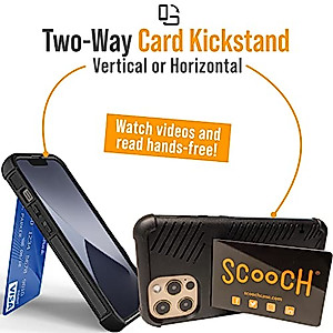 Scooch iPhone 12/12 Pro Case with Card Holder [Wingmate] iPhone 12 Wallet Case and iPhone 12 Pro Wallet Case [Slim & Minimal] 10-Foot Drop Protection, Magnetic Back for Car Mounts (Black)