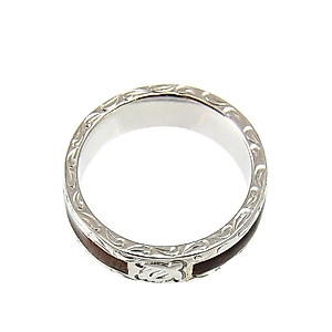 Arthur's Jewelry Genuine Hawaiian koa wood eternity wedding band ring honu turtle 925 silver 6mm size 9