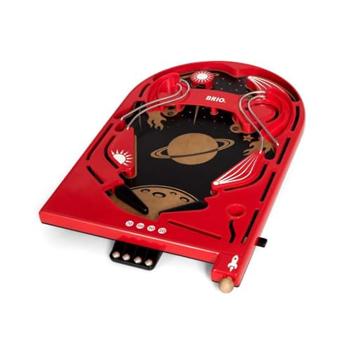 BRIO 34017 Pinball Game - Classic Vintage Arcade Style | Engaging Brain Game for Kids and Adults | Ideal Gift for Ages 6 and Up, Red