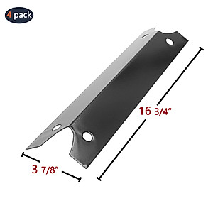 Hongso 16 3/4" Porcelain Steel Heat Plate Shield Tent, Burner Cover Gas Grill replacement for Brinkmann 4040, Charmglow Models 600-7100-0, BMHP1BBQ Vaporizor Flavorizer Bar (4-Pack)
