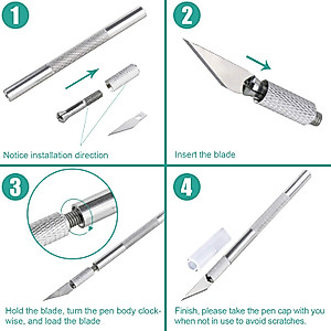 125 PCS Precision Hobby Knife Kit,110 PCS Carving Blades with 2 Handles, 11PCS SK5 Art Blades with 1 Handles, Cutting Board, Steel Rule, Craft Knife Set for DIY Art Work, Scrapbook.