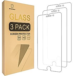 Mr.Shield [3-Pack] Designed For iPhone 7 Plus / iPhone 8 Plus [Tempered Glass] Screen Protector [0.3mm Ultra Thin 9H Hardness 2.5D Round Edge]