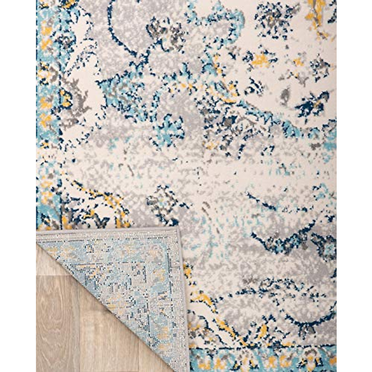 Rugshop Bohemian Distressed Design Area Rug 5' x 7' Blue