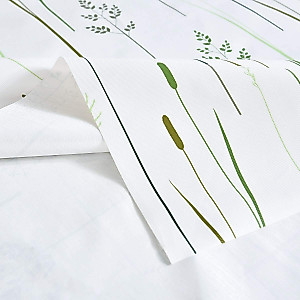 LOHASCASA Vinyl Oilcloth Tablecloth Rectangle Water Resistant/Oil-proof Wipeable PVC Heavy Duty Reusable Plastic Tablecloths for Dining Tables Extra Large Grass - White and Mint Green 54 x 108 Inch