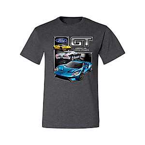 Ford GT American Horse Power Mustang Cars and Trucks Men's Graphic T-Shirt, Heather Black, Large
